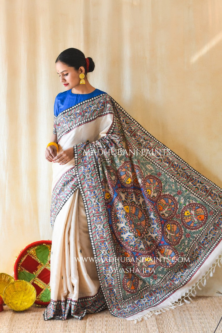 fish border saree