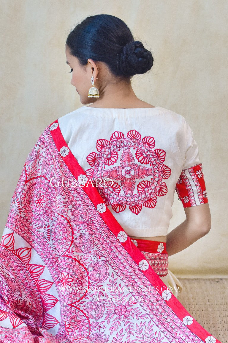 Manik Raina Handpainted Madhubani Blouse – MADHUBANI PAINTS BY ASHA JHA
